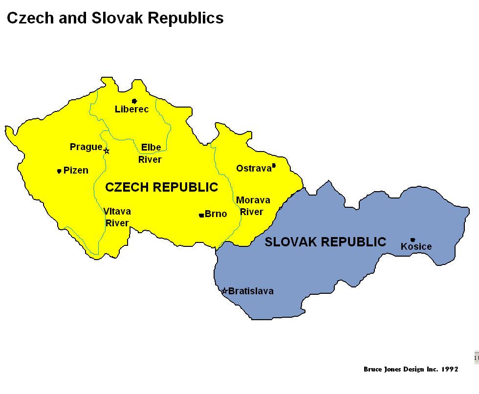 Česká republika a slovensko mapa - mapa české republiky a na slovensku ...
